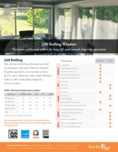 Masterview High Performance Energy Efficient Rolling WIndow